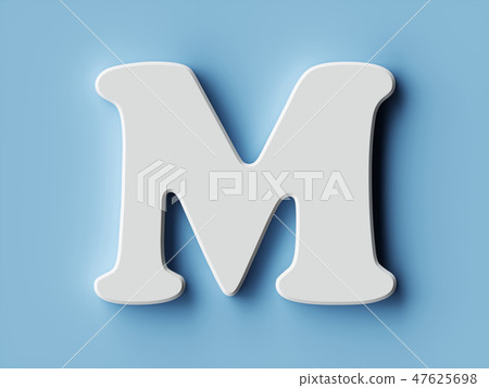 White paper letter alphabet character M font - Stock Illustration ...