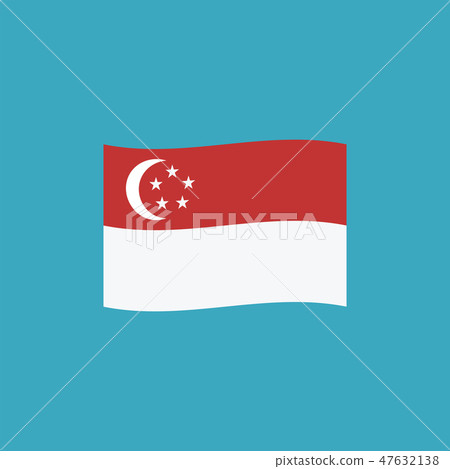 Singapore flag icon in flat design - Stock Illustration [47632138] - PIXTA
