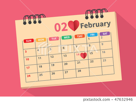 Calendar for the month of love - Stock Illustration [47632946] - PIXTA