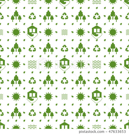 Seamless ecology pattern. Flat vector cartoon... - Stock Illustration ...