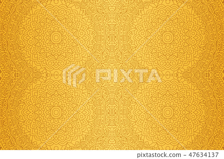 Art with sunny golden seamless linear pattern - Stock Illustration ...
