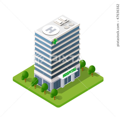 Hospital Isometric 3d Building - Stock Illustration [47636382] - PIXTA