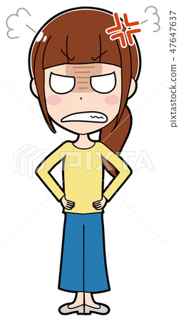 An illustration material of an angry woman... - Stock Illustration ...