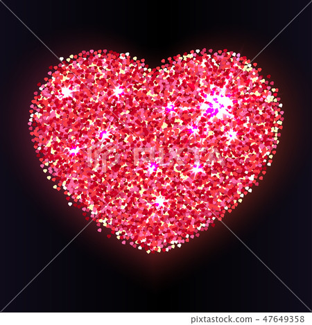 Bright colored heart with petals - Stock Illustration [47649358] - PIXTA