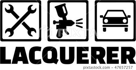 Lacquerer with job icons - Stock Illustration [47657257] - PIXTA