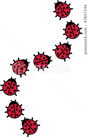 Ladybugs in a row - Stock Illustration [47657344] - PIXTA