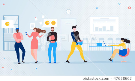 Company Employee Talking in Office Flat Vector - Stock Illustration ...