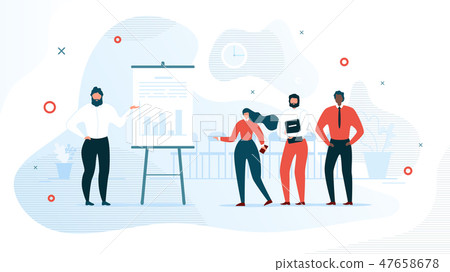 Successful Business Project Stats Flat Vector - Stock Illustration ...