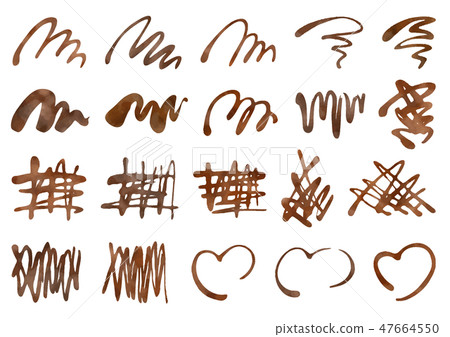 Hand-painted chocolate style line - Stock Illustration [47664550] - PIXTA