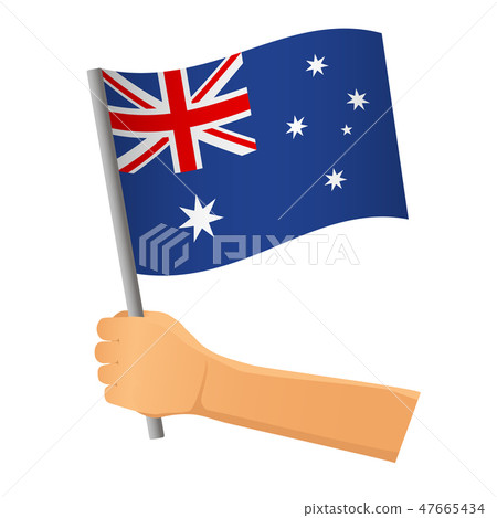 Australia flag in hand - Stock Illustration [47665434] - PIXTA