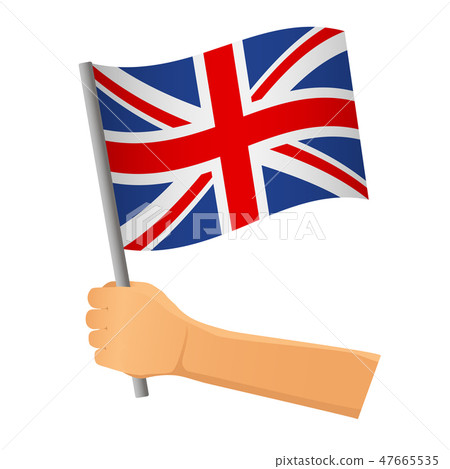 United Kingdom flag in hand - Stock Illustration [47665535] - PIXTA