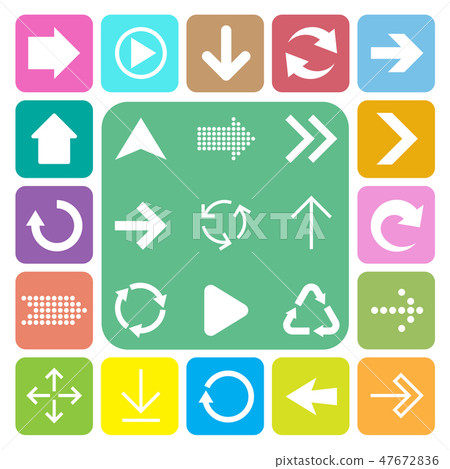 Basic arrow sign icons set - Stock Illustration [47672836] - PIXTA