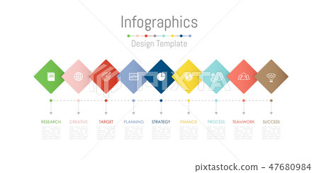 Infographic design elements with 9 options.-插圖素材 [47680984] - PIXTA圖庫