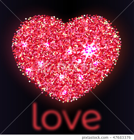Bright colored heart with petals - Stock Illustration [47683376] - PIXTA