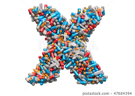 Letter X from medicine pills, capsules, tablets - Stock Illustration ...