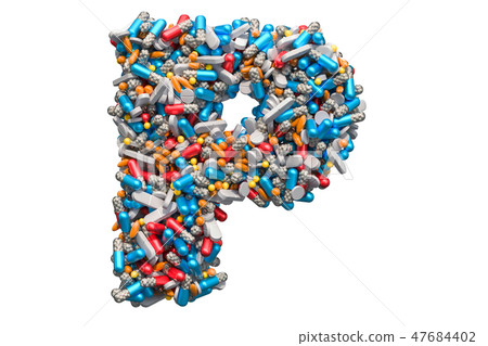 Letter P from medicine pills, capsules, tablets-插圖素材 [47684402] - PIXTA圖庫