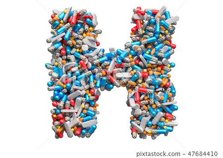 Letter H from medicine pills, capsules, tablets - Stock Illustration ...