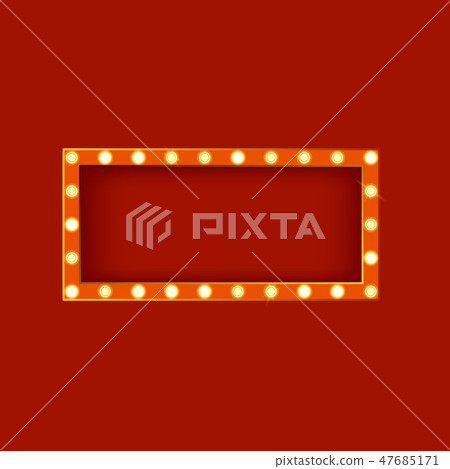 Realistic Detailed 3d Glowing Sign Rectangle.... - Stock Illustration ...