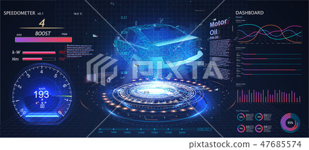 Futuristic car user interface. HUD UI. - Stock Illustration [47685574] - PIXTA