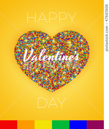 Bright colored heart with petals - Stock Illustration [47685606] - PIXTA