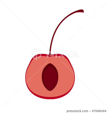 Isolated cut cherry - Stock Illustration [47686484] - PIXTA