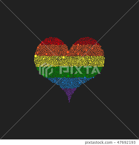 Lgbt dots, bubbles heart background card frame. - Stock Illustration ...