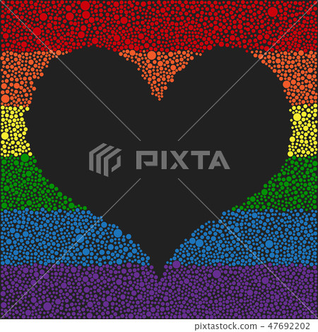 Lgbt dots, bubbles heart background card frame. - Stock Illustration ...