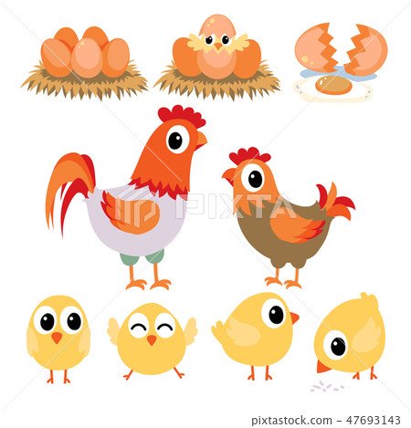 chicken vector character design - Stock Illustration [47693143] - PIXTA