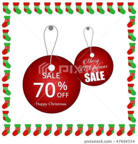 Christmas sale tags with frame - Stock Illustration [47694554] - PIXTA