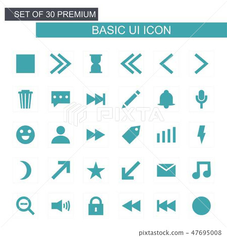 Basic icons set vector green - Stock Illustration [47695008] - PIXTA