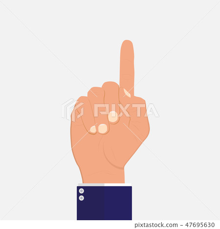 Hand gesture with pointing finger - Stock Illustration [47695630] - PIXTA