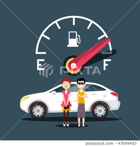 Fuel Icon with Car and People Vector Design - Stock Illustration ...