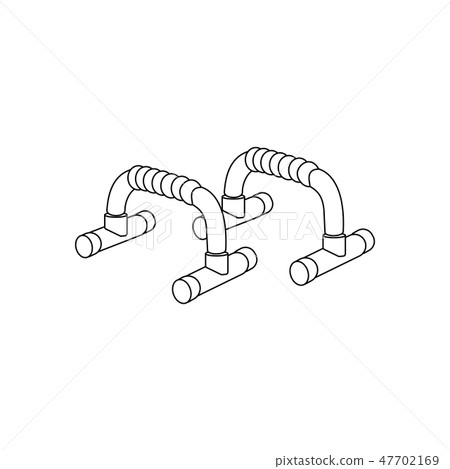 Push ups support outline fitness equipment... - Stock Illustration ...