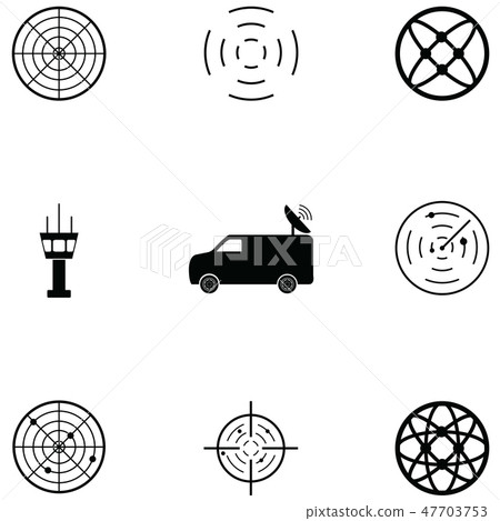 Radar icon set - Stock Illustration [47703753] - PIXTA