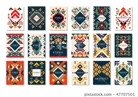 Colorful vector set of 9 card templates with... - Stock Illustration ...