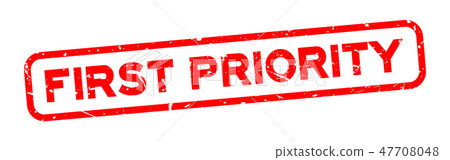 Grunge red first priority word square rubber stamp - Stock Illustration ...