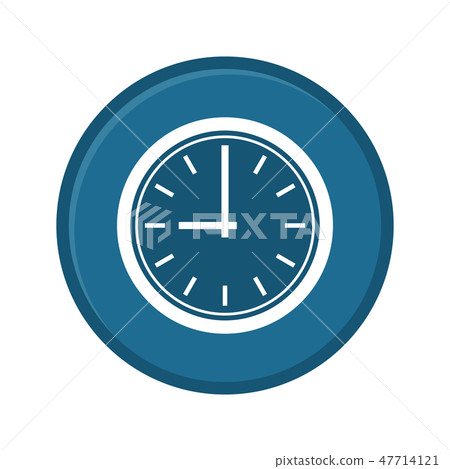 Clock icon. Web sign flat Blue design, button app - Stock Illustration ...