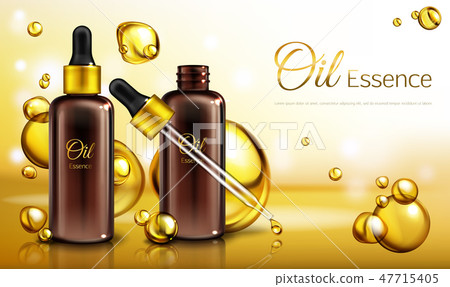 Vector 3d realistic oil essence ad poster - Stock Illustration ...