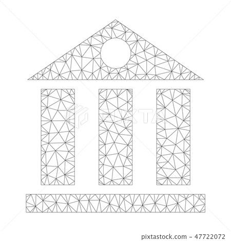 Mesh Vector Bank Building Icon - Stock Illustration [47722072] - PIXTA