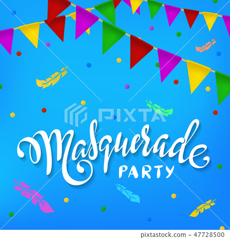 Masquerade party banner. White paper lettering - Stock Illustration ...