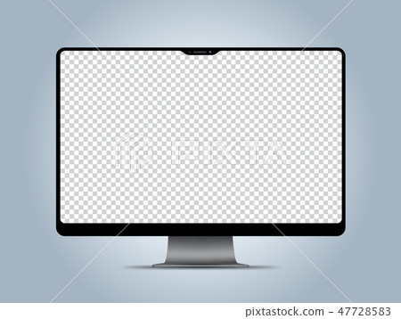 Computer mockup transparent display screen.-插圖素材 [47728583] - PIXTA圖庫