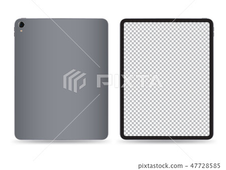 Tablet back front mockup realistic illustration-插圖素材 [47728585] - PIXTA圖庫