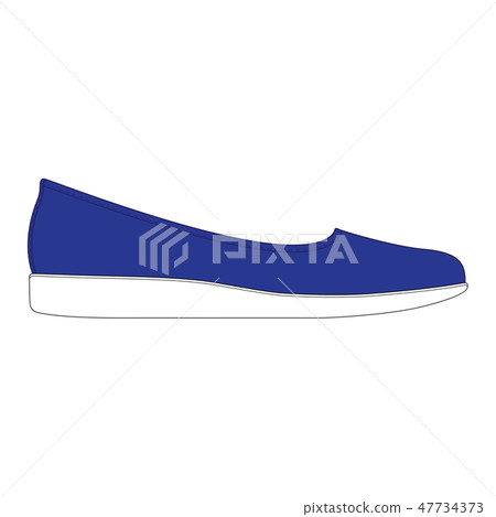 Women shoes in side view. Blue women shoes. - Stock Illustration ...