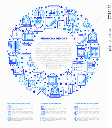 Financial report concept in circle - Stock Illustration [47734481] - PIXTA
