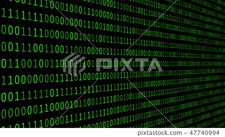 01 or binary numbers on the computer screen on... - Stock Illustration ...