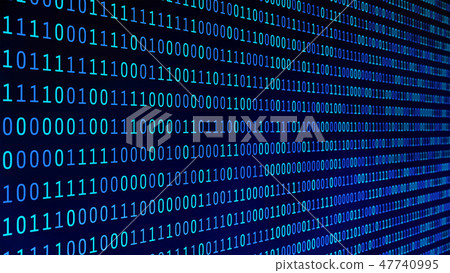 01 or binary numbers on the computer screen on... - Stock Illustration ...