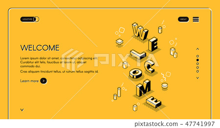 Welcome web page isometric illustration - Stock Illustration [47741997 ...