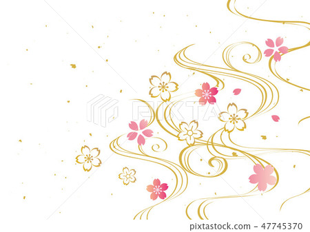 Sakura flow Pink - Stock Illustration [47745370] - PIXTA