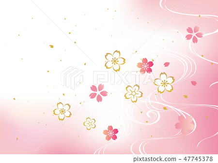 Sakura flow Pink - Stock Illustration [47745378] - PIXTA