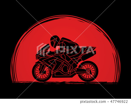 Motorcycle racing side view graphic vector. - Stock Illustration ...